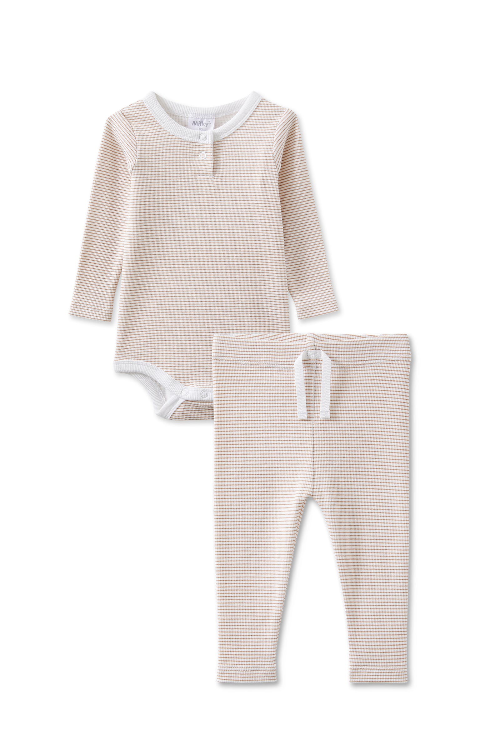 Mocha Stripe Baby Set